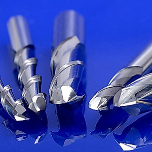 HOZLY for Wood Working Set Diameter 1mm 1.5mm 2.0mm 2.5mm 3.175mm Carbide Ball Nose End Mill CNC Engraving Router Bits Milling Cutter