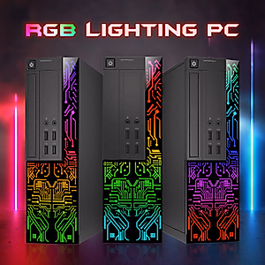 Dell OptiPlex Desktop Customized RGB Lights Computer, Intel i5 Quad-Core Processor 3.20GHz, 8GB RAM, 256GB SSD, DisplayPort, Wi-Fi, Windows 10 - (Renewed)