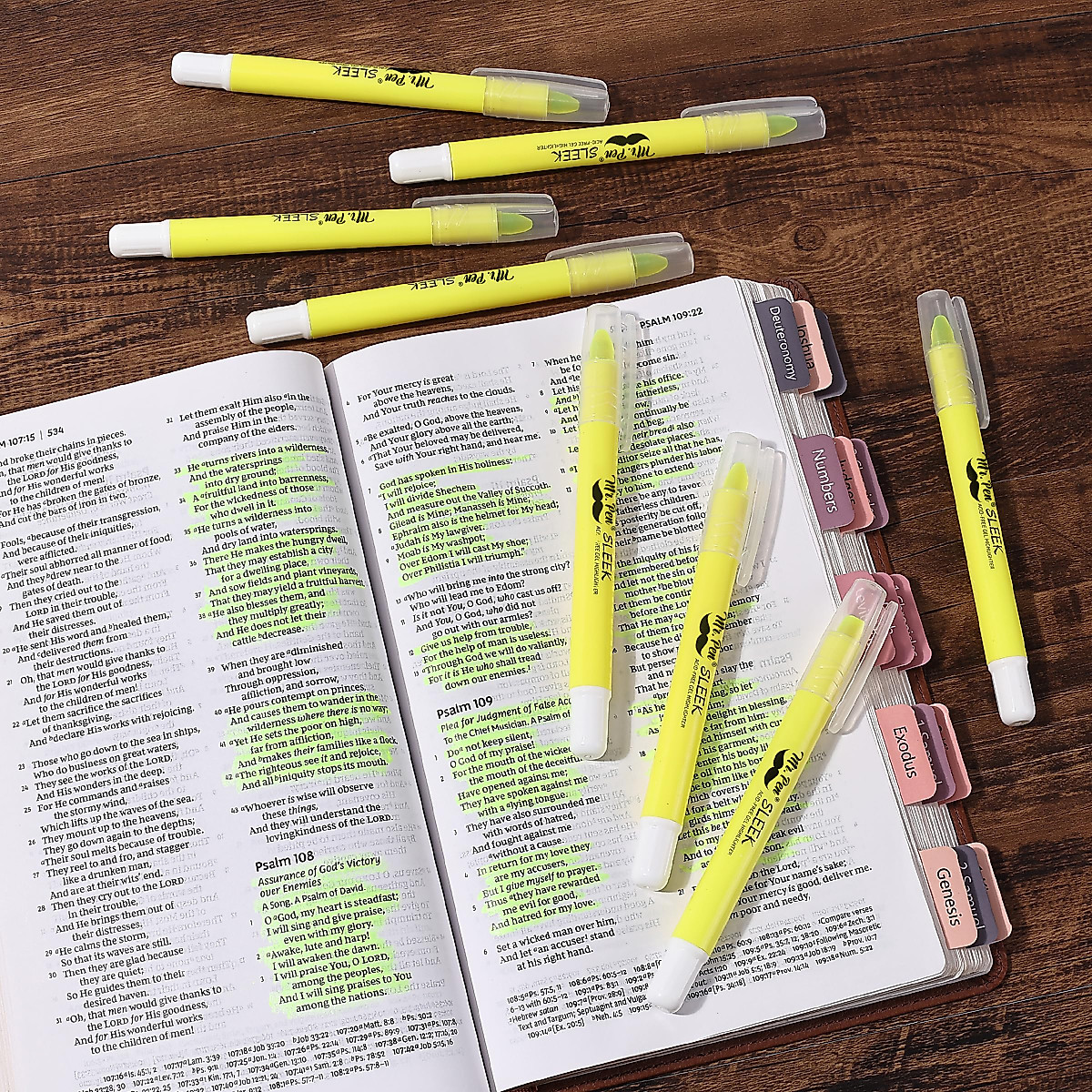 Mr. Pen- No Bleed Gel Highlighter, Bible Highlighters, Yellow, Pack of 8, Gel Highlighters