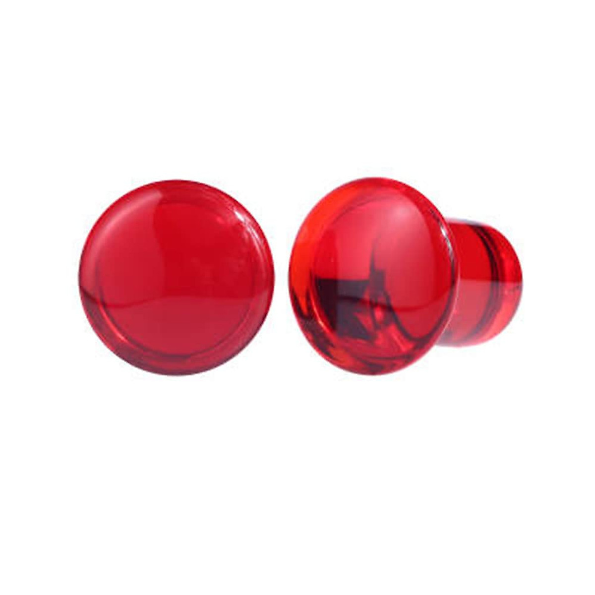 blue palm jewelry Pairs of Red Glass Single Flare Plugs With O Rings Sizes 8GA-13/16 E610