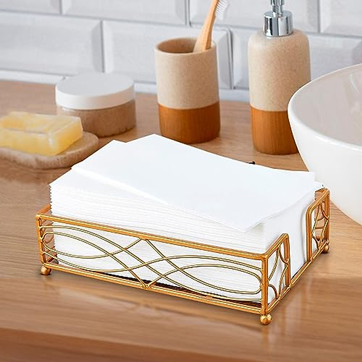 Fresh Towel Folded Disposable Hand Towels for Bathroom | Single-Use Hand Paper Towels for Bathroom Guests, 1/6 Folded | Soft and Absorbent Disposable Napkins - 100 Count (2 Bags of 50 Cloths) Folded