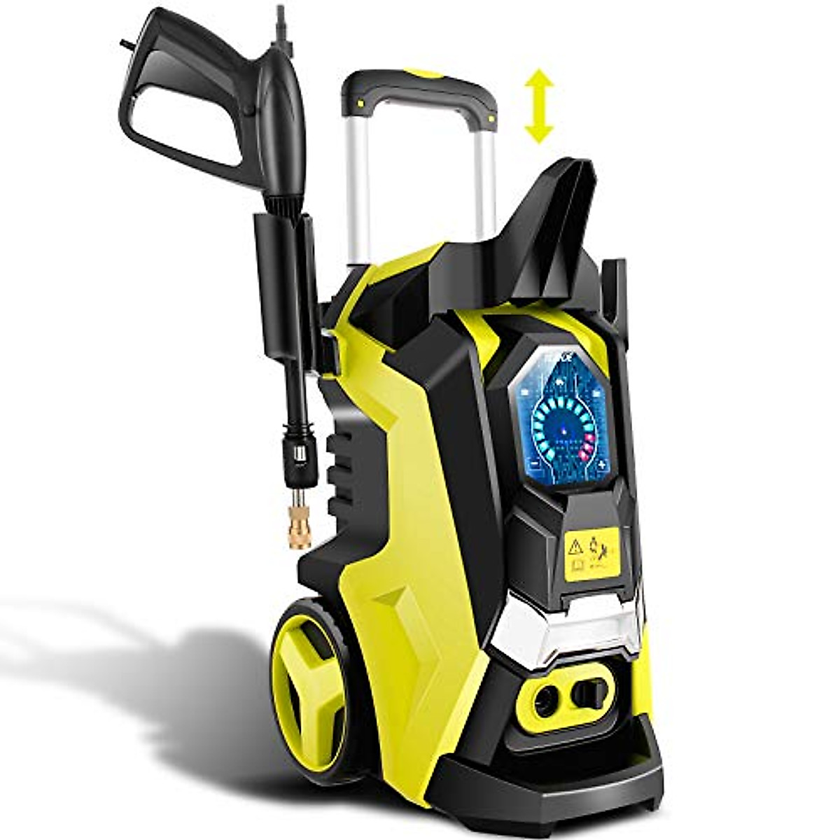 mrliance Electric Pressure Washer 2.1 GPM Smart High Pressure Power Washer 1800W Powerful Cleaner Machine with Hose Reel, 4 Nozzles, Touch Screen 3 Gear Level,15 Level Pressure