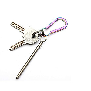 SMOOTHERPRO Mini Titanium Bolt Action Pen Compatible with Fisher SU Broken Off Refill with Necklace Key Ring for Backup Pendant Work EDC Business Natural (KT209)