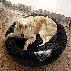 MFOX Calming Dog Bed (XL) for Medium and Large Dogs Pet Bed Donut Cuddler Up to 35lbs
