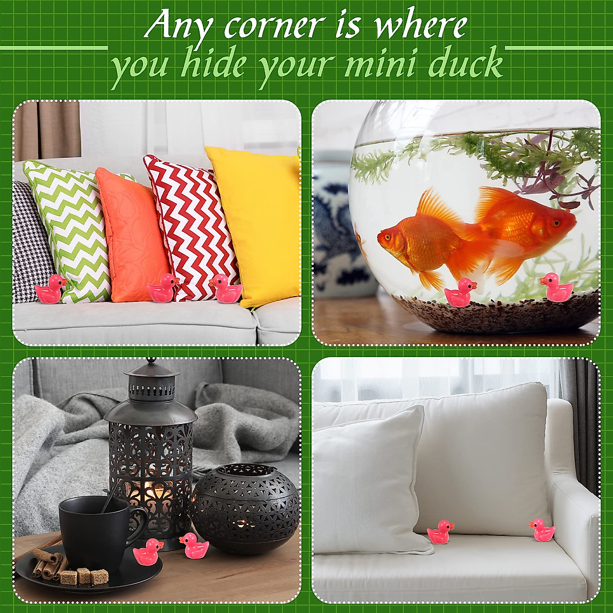 150 Pcs Mini Resin Ducks Pink Tiny Ducks Miniature Ducks Bulk Small Plastic Duckies Figures for Valentine's Day Office Home Hide and Seek Prank Game Craft Dollhouse Party Favors Gift