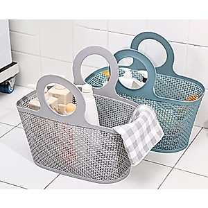 Lawei 4 Pack Shower Caddy Baskets with Handle - Bathroom Shower Tote Basket, Shower Caddy Bins Organizer for Holds Shampoo, Conditioner, Soap, Cosmetics, Beauty Products