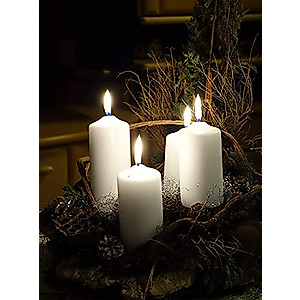 Hyoola White Pillar Candles 4x8 Inch - Unscented Pillar Candles - 2-Pack - European Made