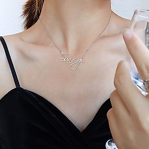 Yopicks Custom Name Necklace Personalized, 18K Gold Plated Sterling Silver Name Necklace for Women Gift