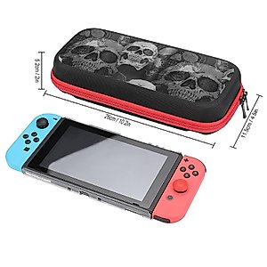 AoHanan Terrible with Skull Switch Carrying Case Compatible with Switch Game Case with 20 Games Cartridges Hard Shell Travel Protection Case for Switch Console & Accessories