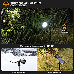 XTGTP Solar Spot Lights Outdoor, 21 LEDs Solar Outdoor Lights Auto On/Off with 3 Modes, IP67 Waterproof Solar Yard Spotlight Landscape Lighting Garden Wall Lights, 2-in-1 Solar Powered Lights, 2Pack