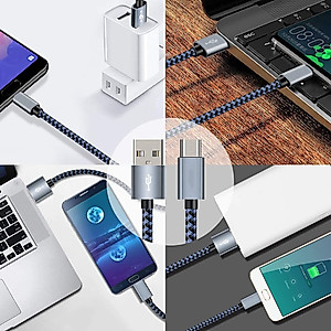 Type C USB Cable, 3 Pcs 3FT Nylon Braided USB C Cable, USB-A to USB-C Type C Charging Cable Fast Charge Cord Compatible LG V30 G6 G5 V20 (1M)