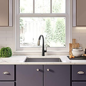 Kraus KPF-1673SFSMB Nolen Dual Function Pull, Faucets for Kitchen Sinks, Single-Handle, 16 3/8 Inch, Spot Free Stainless Steel/Matte Black