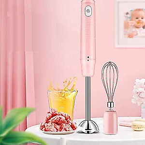 MXJCC Hand Blender, Powerful Immersion Blender Handheld, Smart Pressure Speed Control Portable Stick Mixer Perfect for Smoothies, Baby Food & Soup (Color : Pink)
