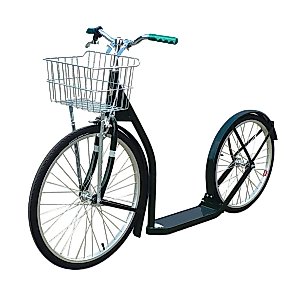 Amish-Made Deluxe Kick Scooter Bike - 24" Front Wheel 20" Rear Wheel -Adult Size (Hunter Green)