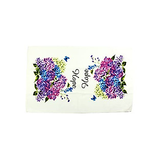 Sunflower Garden Faith, Hope, and Love Floral Hand Towels 24''x15'', Set of 6, White