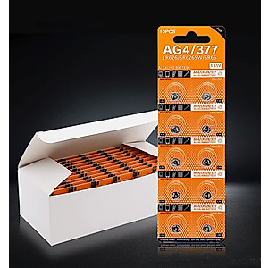 Cotchear 10pcs 1.5V AG4 LR626 Alkaline Button Battery L626 LR626 LR66 SR626 377 SR626SW Batteries Coin Cells for Watches Calculators Toys