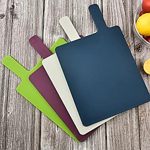 LYZOLICS Plastic Cutting Boards for Kitchen, Cutting Board Set with Storage Stand Sorting Icons, Can be Used to Cut Fruits, Vegetables, Meat, Seafood and More - 4 Pack Cutting Boards