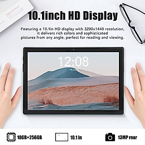 ciciglow 10.1in Tablet, Tablet Computer HD 10GB 256GB WiFi for 11, 4G LTE Dual SIM Dual Standby Calling Tablet PC (Blue)