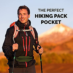 Slim Hiking Pack Pocket for Women & Men [Fits ALL Phones], Waterproof Backpack Pocket, Camping and Hiking Backpack Pack Pocket