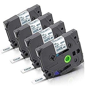 Fimax Compatible Fabric Iron-on Clothing Label Replacement for Brother P Touch Fabric Tape TZe-FA3 TZeFA3 Tape 12mm 0.47'' for PT-D210 PT-D400 PT-H100 PT-D200 PT-D600 Labelmakers (Blue on White,4PK)