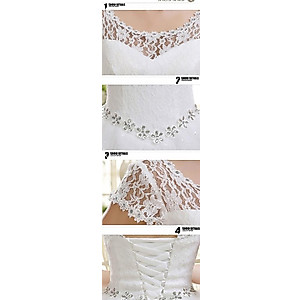 Eyekepper Double Shoulder Floor Length Bridal Gown Wedding Dress Custom Size (04,White)