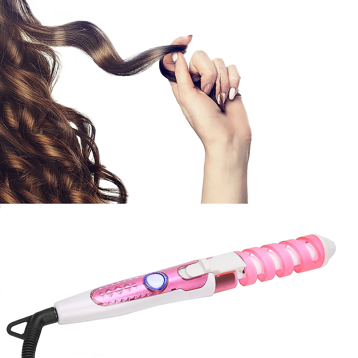 Spiral Curling Iron Electric Curling Iron, Spiral Hair Curler, Curling Iron, Hair Styling Tool (EU Plug)