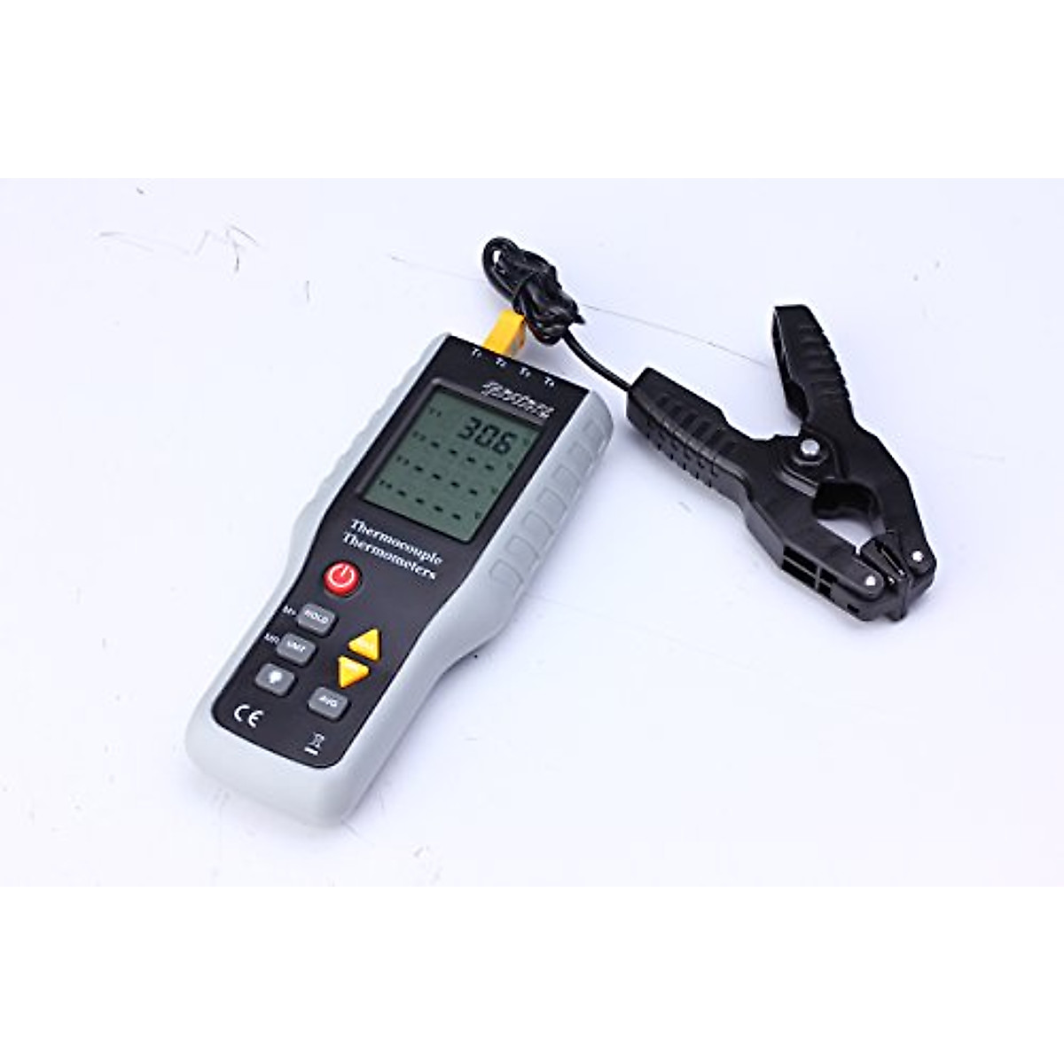 PerfectPrime TL0005, Pipe Clamp Temperature Flat Lead for K-Type Probe Thermocouple Sensor in Temperature Range From -40~200°C/393°F