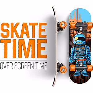 Rude Boyz 17" Micro Complete Skateboard | Maple Wood | ABEC 7 Bearings | Double Kick Concave Deck | Kids Skateboard, Ideal Toddler Cruiser Skateboard Ages 2-5