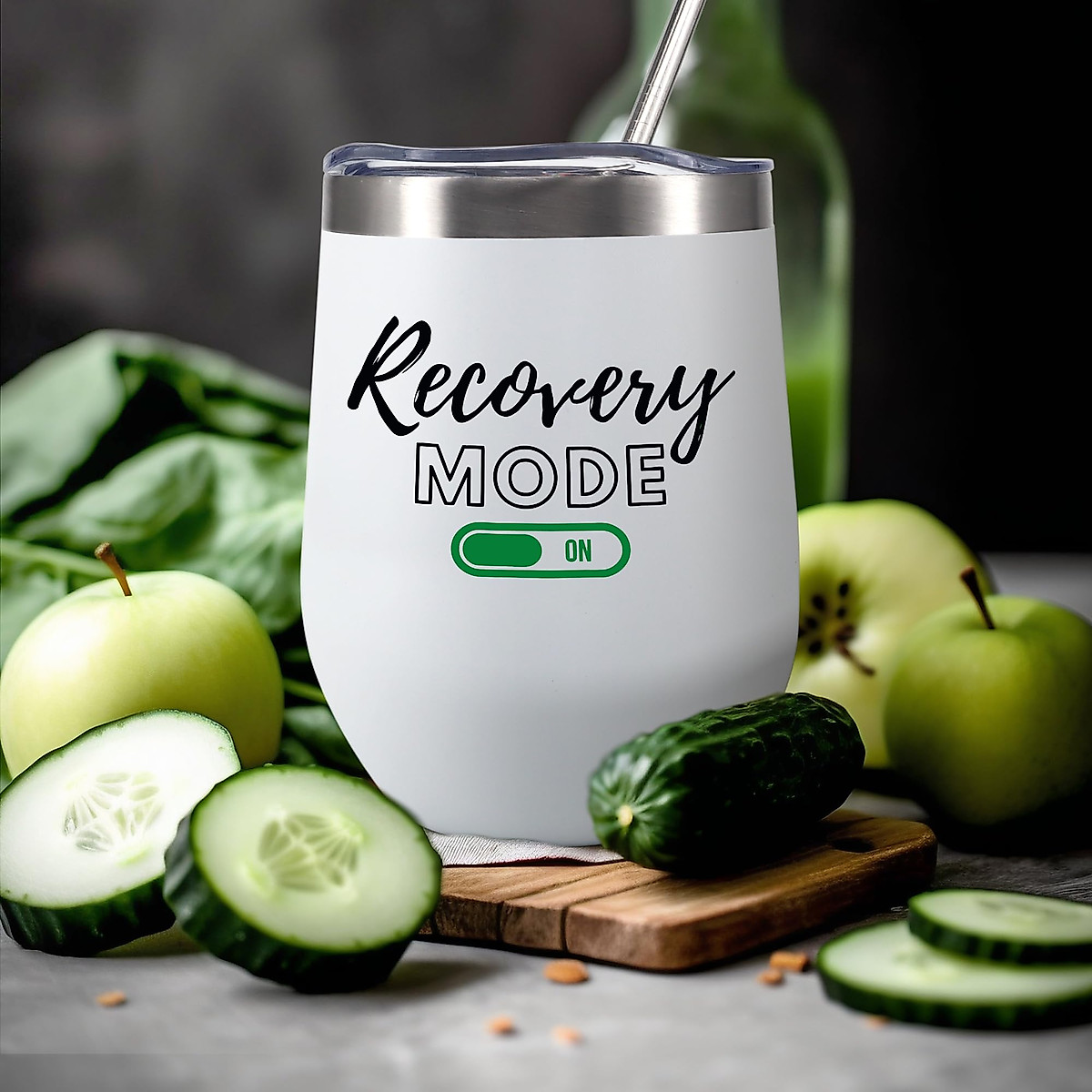 Personalized Recovery Mode On,After Surgery Gifts for Women,Get Well Soon Blessing Gifts,Motivational Idea for Patient,12 Oz Insulated Stainless Steel Travel Mug(White) (Pack of 1)