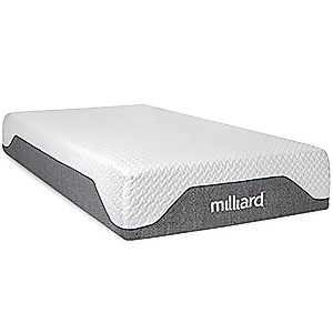 Milliard 12 Inch Semi Firm Memory Foam Mattress/CertiPUR-US Certified/Pressure Relieving, Queen