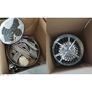 6 Inch Roof Round Wind Turbine Cap Vent Roof Vents Exhaust Hood, 304 Stainless Steel Automatic Rotation by Wind/air Flow Galvanized Bracket Energy Saving for Houses Factory Kitchen Chimney Industrial