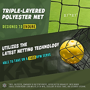 KASCEN Pickleball Net - Pickleball Net for Driveway, 22FT USAPA Portable Pickleball Set with Net, Pickle Ball Net with 4 Pickleballs & Carry Bag, Pickle Ball Net for Outdoor Indoor Court Backyard