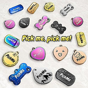 Pet Dog ID Tags Personalized Engraved Stainless Steel Custom Collar Charm Name Tags for Dog and cat, Available in Sizes Including Large Medium Small