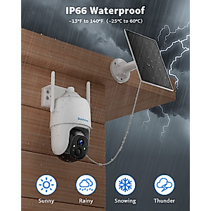 Bestsee Solar Security Camera Outdoor, 2K 360° View PTZ 2.4G Wireless Cameras for Home Security with Mobile App, Spotlight & Siren/3MP Color Night Vision/2-Way Talk/AI Motion Detection/SD/Cloud