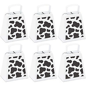 Okuna Outpost 6 Pack Cow Bells with Handle for Kids, Noise Makers for Farm, Sporting Events (4 Inches)