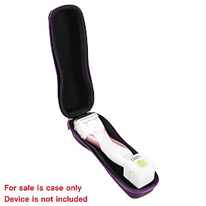 for Panasonic Close Curves Women's Electric Razor 3-Blade Cordless ES2207P Travel Hard EVA Protective Case Carrying Pouch Cover Bag by Hermitshell (Nylon Purple)