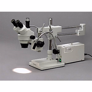 AmScope HL250-AY Dual-Gooseneck Fiber Optic Stereo Microscope Light, 150W Halogen Light Source, 110V-120V