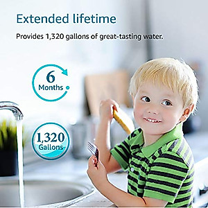 AQUA CREST FQK1K Under Sink Water Filter, 1320 Gallons, Replacement for GE FQK1K, FQK2J, GXK185K and GX1S50R (Pack of 1)