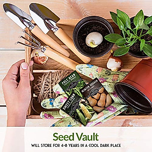 Survival Garden Seeds Three Sisters Collection Seed Vault - Non-GMO Heirloom Seeds for Planting Vegetables - Sweetcorn, Butternut Winter Squash & Pole Beans for Growing on Your Homestead