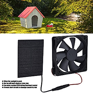 Aqur2020 3w Solar Panel Fan, Solar Panel Powered Fan Mini Ventilator for Chicken Coops Greenhouses Sheds Pet Houses