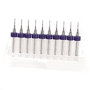 10 PCS Print Circuit Board Drill Bits,0.1mm to 1.4mm PCB Carbide Micro Drill Bits Tool Set(0.5mm)