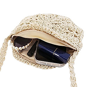 Naimo Straw Crossbody Bags for Women Rattan Bag Woven Straw Shoulder Handbag Purse Handmade Weaving Summer Beach Bag