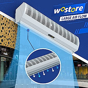 Wostore 36' Air Curtain 3 Speeds Commercial Indoor Industrial Househould Air Fan with Remote Control and Magnetic Door Switch