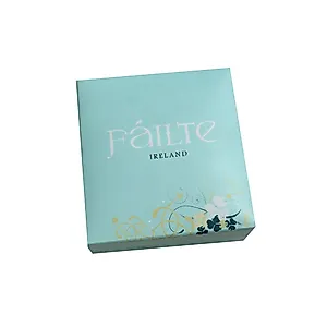 Solvar Shamrock Earrings Rhodium Plated &Green Crystal Drops Irish Made by