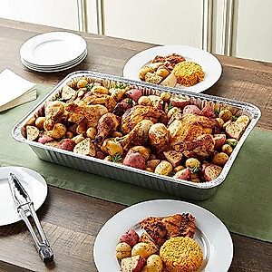 Juvale 15 Pack Aluminum Foil Pans 21 x 13, Full Size Trays for Steam Table, Food, Grills, Baking, BBQ