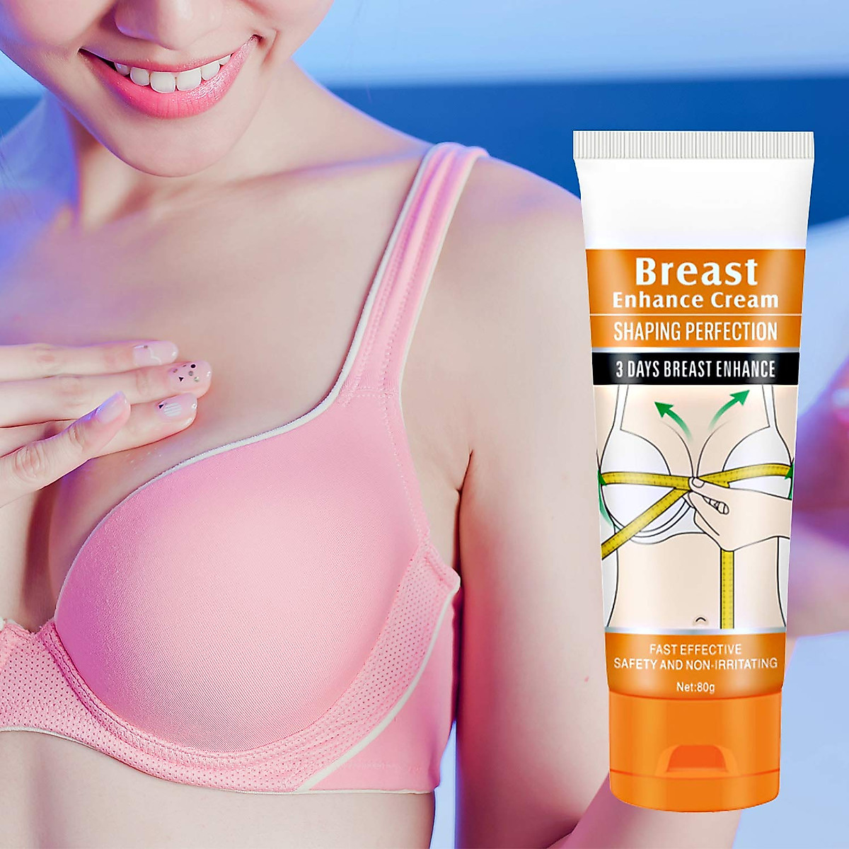 Breast Enhancement Cream, Natural Breast Enlargement Firming and Lifting Cream Nourishing for Push Up Bust with Perfect Body Curve for All Skin Types