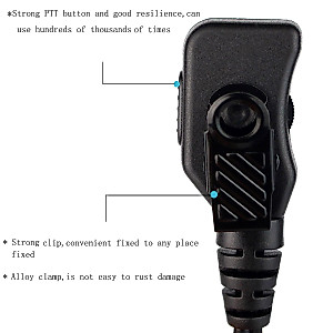 Retevis CP185 CP200D Earpiece, Compatible with Motorola CP100D GP300 GP2000 BRP40 RMU2040 RMU2080D RDU4100 RDU4160D DTR700 HYTTC610 Radios, Volume Adjustable Walkie Talkie Earpiece with Mic(10 Pack)