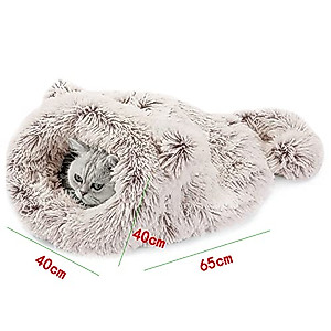 scy Soft Plush Pet Sofa Bed, Square Kennel Fluffy Plush Cat Dog Sofa Mat Dog Mats for Sleeping and Anti Anxiety Plush Soft Fluffy Pet Beds Pet Supplies Pet Nest Cushion (Color : Gray)