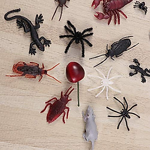 Gadpiparty 582 pcs Set Witch Women Roaches Style Ears Novelty Plastic for Knife Fools Decorations April Bugs Joke Bats Per Spider Mixed Favors Small Scorpions Ghost Skull Party