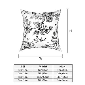 Floral with Victorian Bouquet of Black Flowers On Garden Roses Tulips Delphinium Petunia Pillow Covers Decorative Throw Cushion Cover Square Pillow Cases Car Sofa Home Decor 18 X 18 Inch
